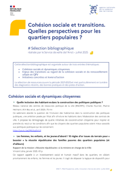 Cohésion sociale et transitions: Quelles perspectives pour les QPV ...
